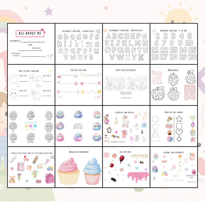 Toddler Busy Book Printable | Preschool Learning Pages, Montessori ...