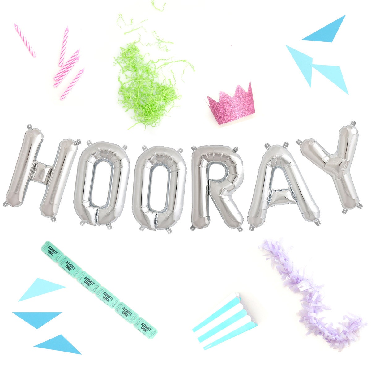 Silver Hooray Air Fill Balloon Party Decoration for Birthday | Etsy