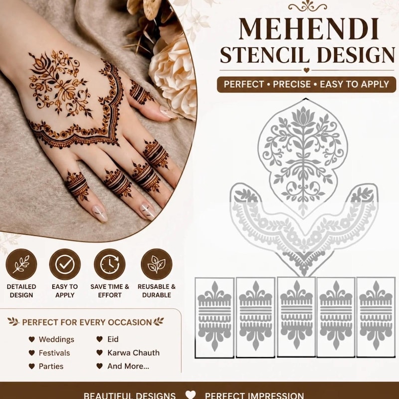 Henna Sticker Template - Etsy
