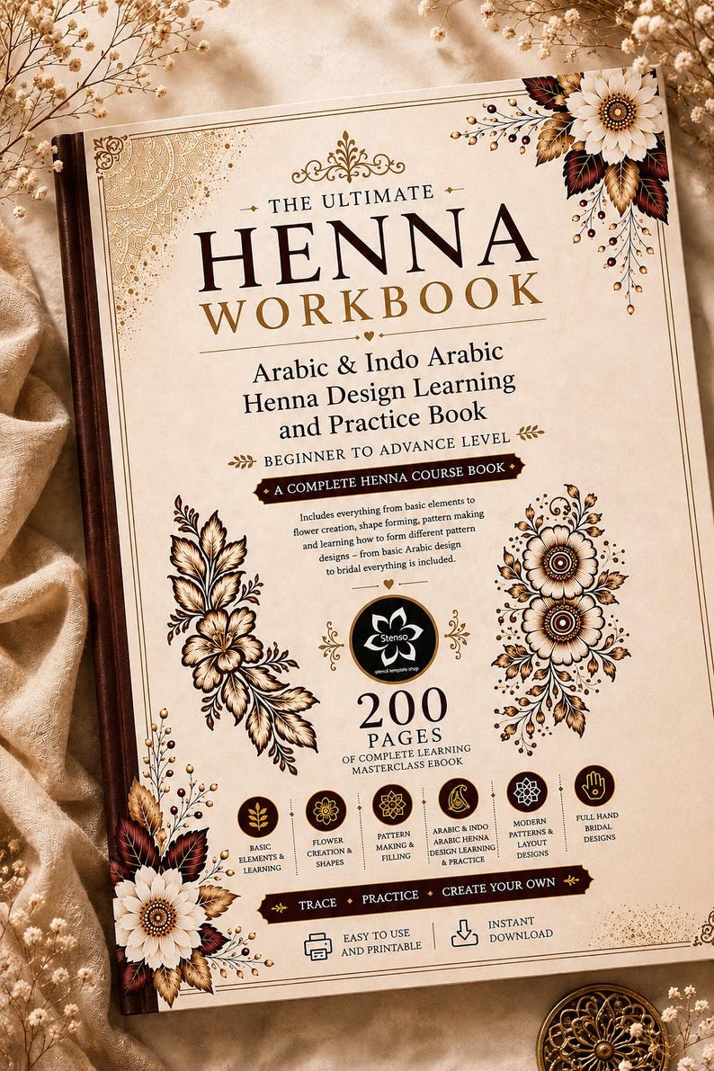 Ultimate Henna Workbook PDF | Arabic Indo Arabic Mehndi Learning ...