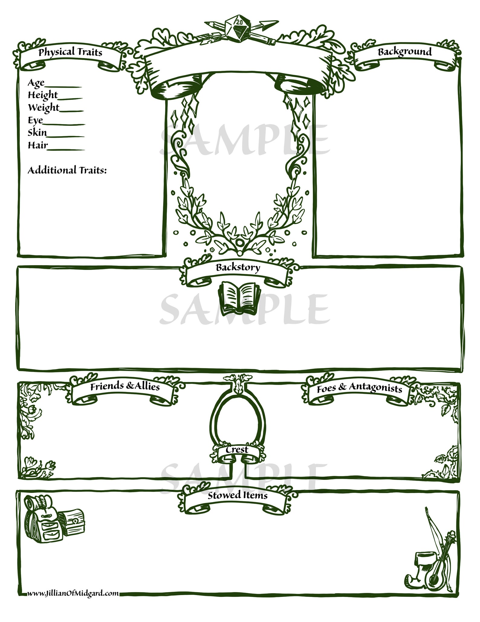 PDF Printable Dungeons & Dragons 5th Ed Character Sheet Bundle - Etsy