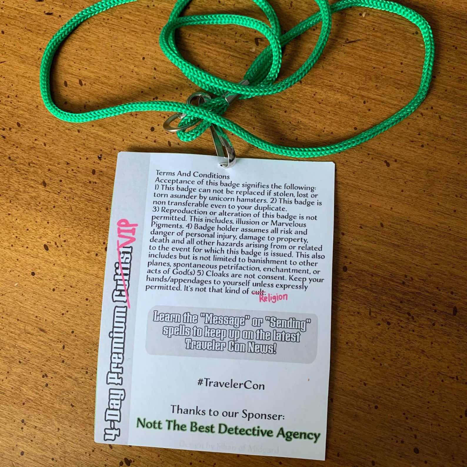 PDF Printable "traveler Con Badge" Critical Role Cosplay Prop for the ...