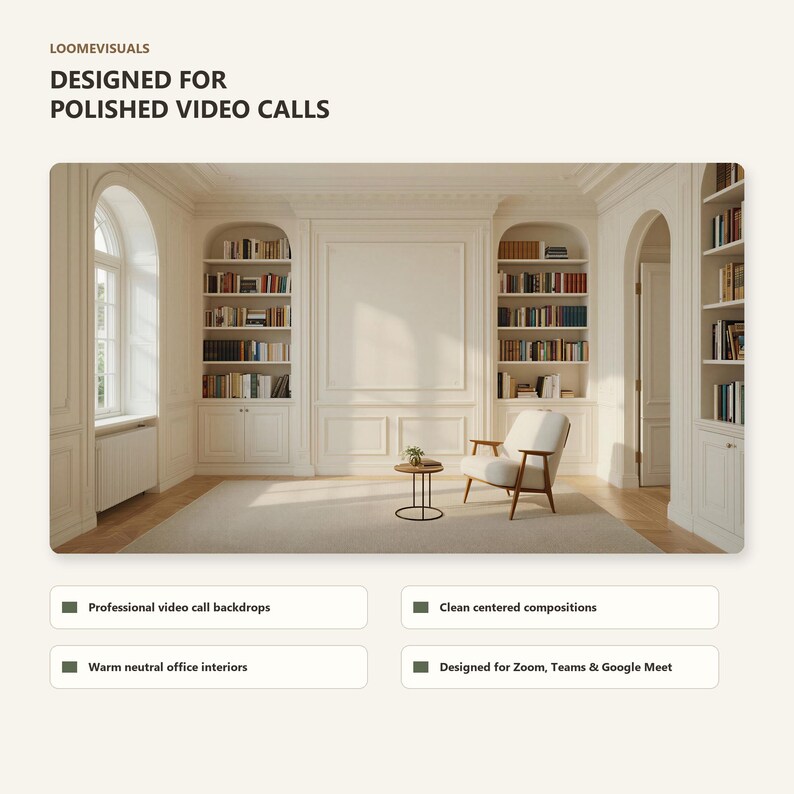 Elegant Office Virtual Backgrounds, Professional Zoom Teams Backdrop ...