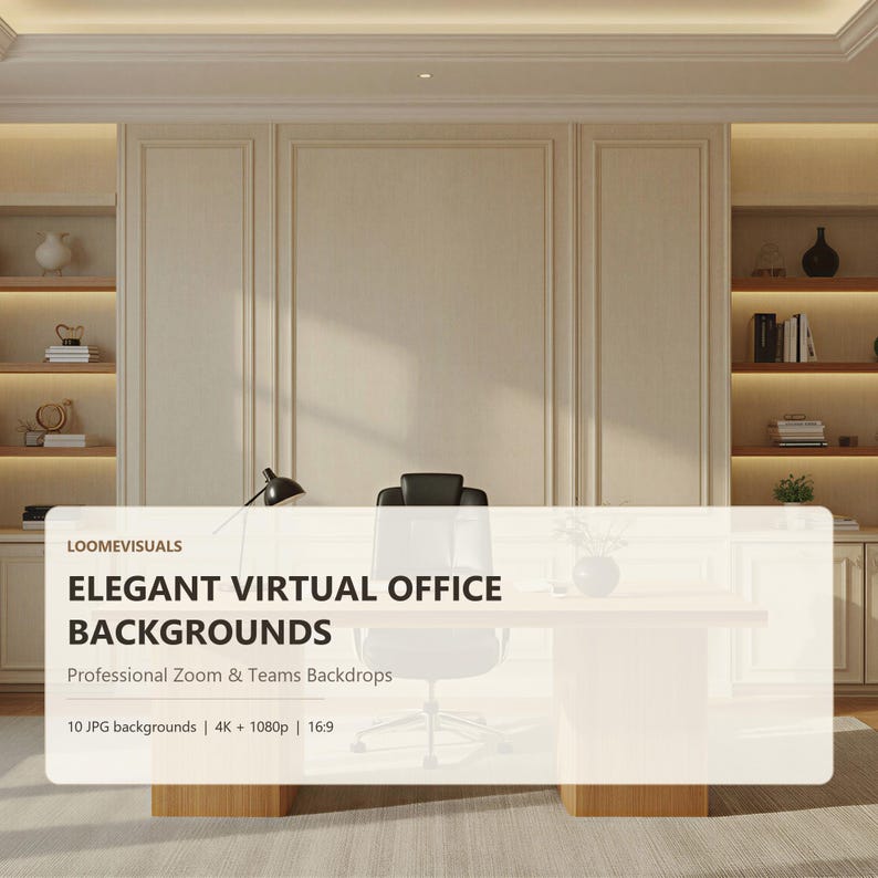 Elegant Office Virtual Backgrounds, Professional Zoom Teams Backdrop ...