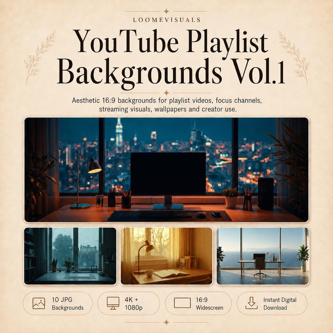 Cinematic Youtube Backgrounds, 10 JPG Widescreen 4K Visuals (digital ...