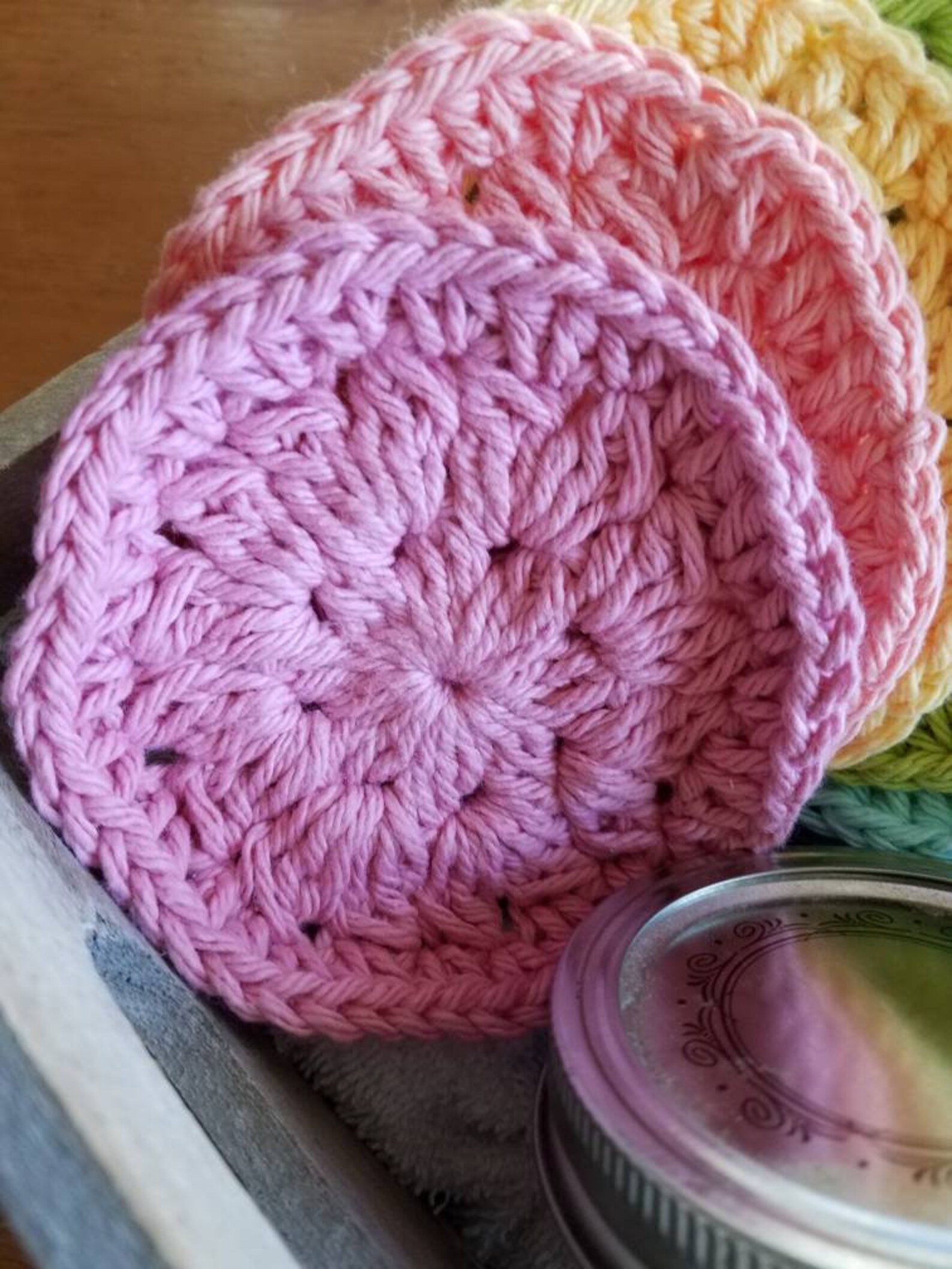 Pastel Rainbow Face Scrubby, Crochet Face Scrubbies, Face Cloths, 100% ...