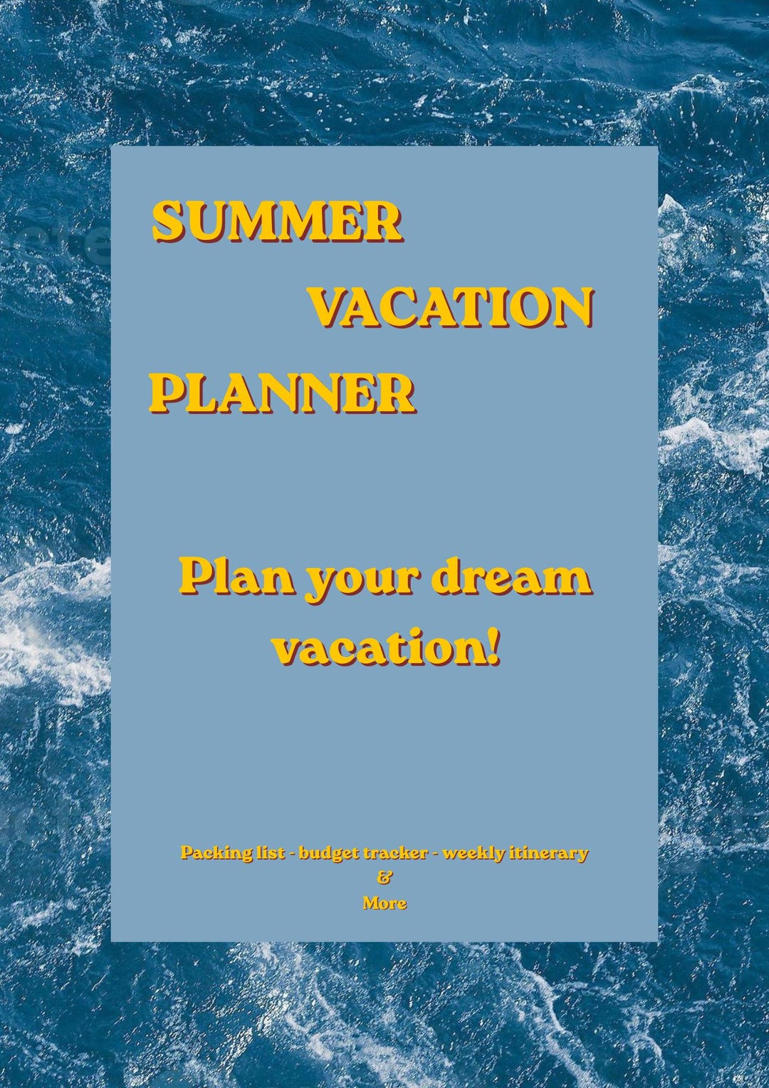 Summer Vacation Planner Printable PDF | Travel Planner | Holiday Trip ...
