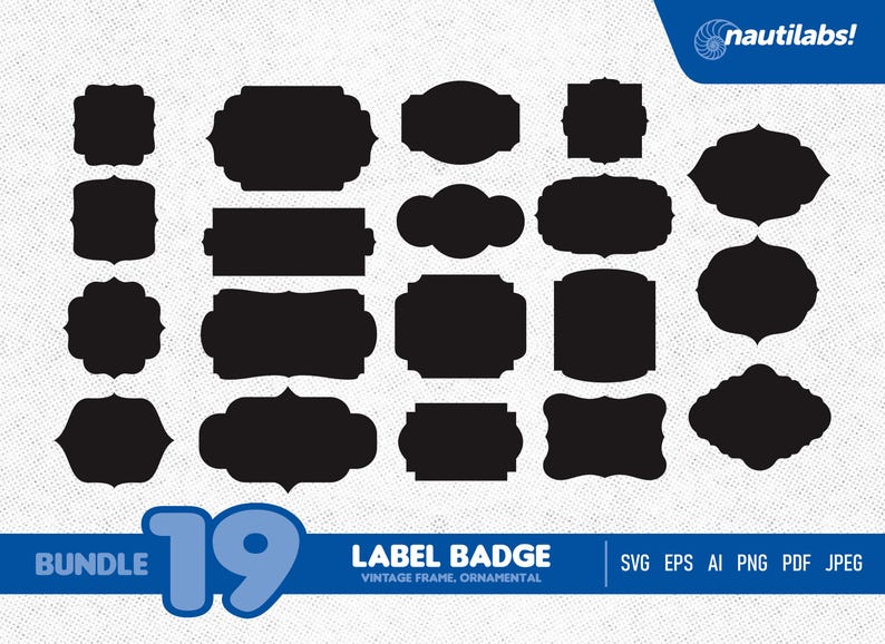 19 Vintage Label Badge SVG Bundle, Ornamental Frames (digital Download ...