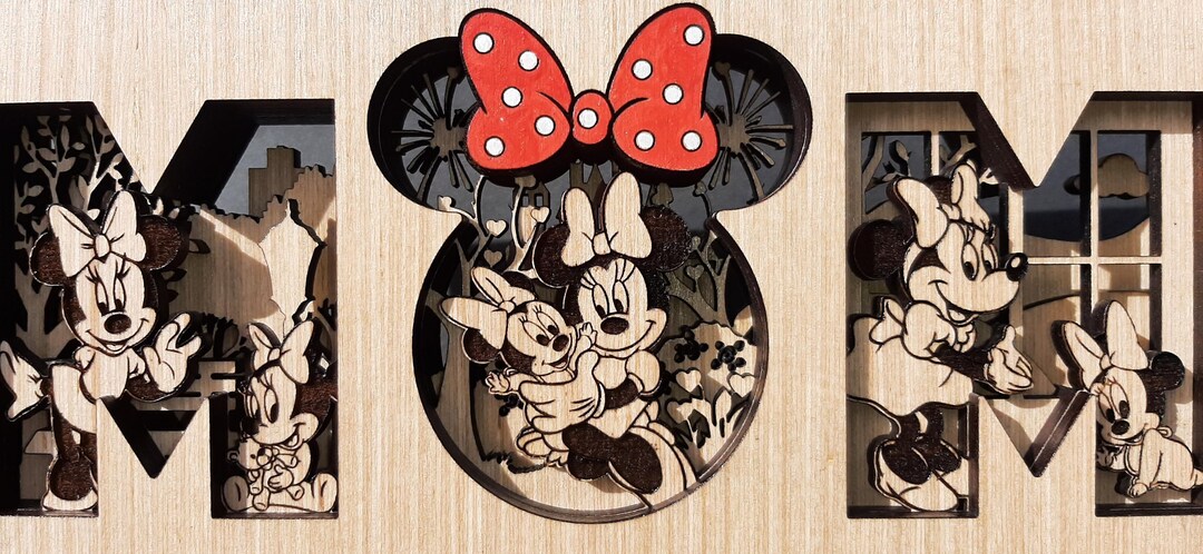 Minnie Mouse Shadowbox With Acrylic Cover - Etsy