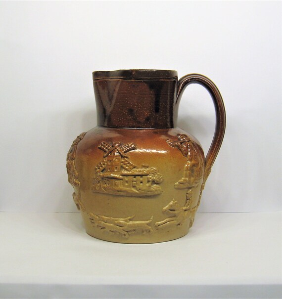 Antique Doulton Lambeth Pottery Harvestware Jug Salt Glaze | Etsy