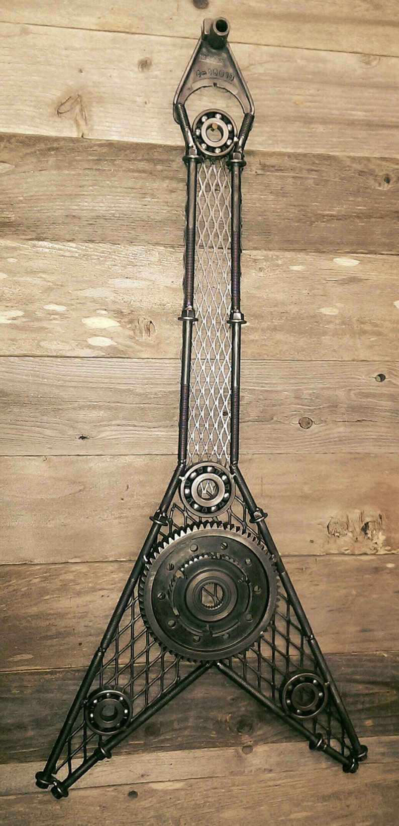 Custom Steel Flying V Guitar Art - Etsy