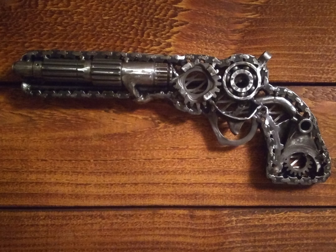 Custom Rustic Steampunk Steel Pistol Decor - Etsy