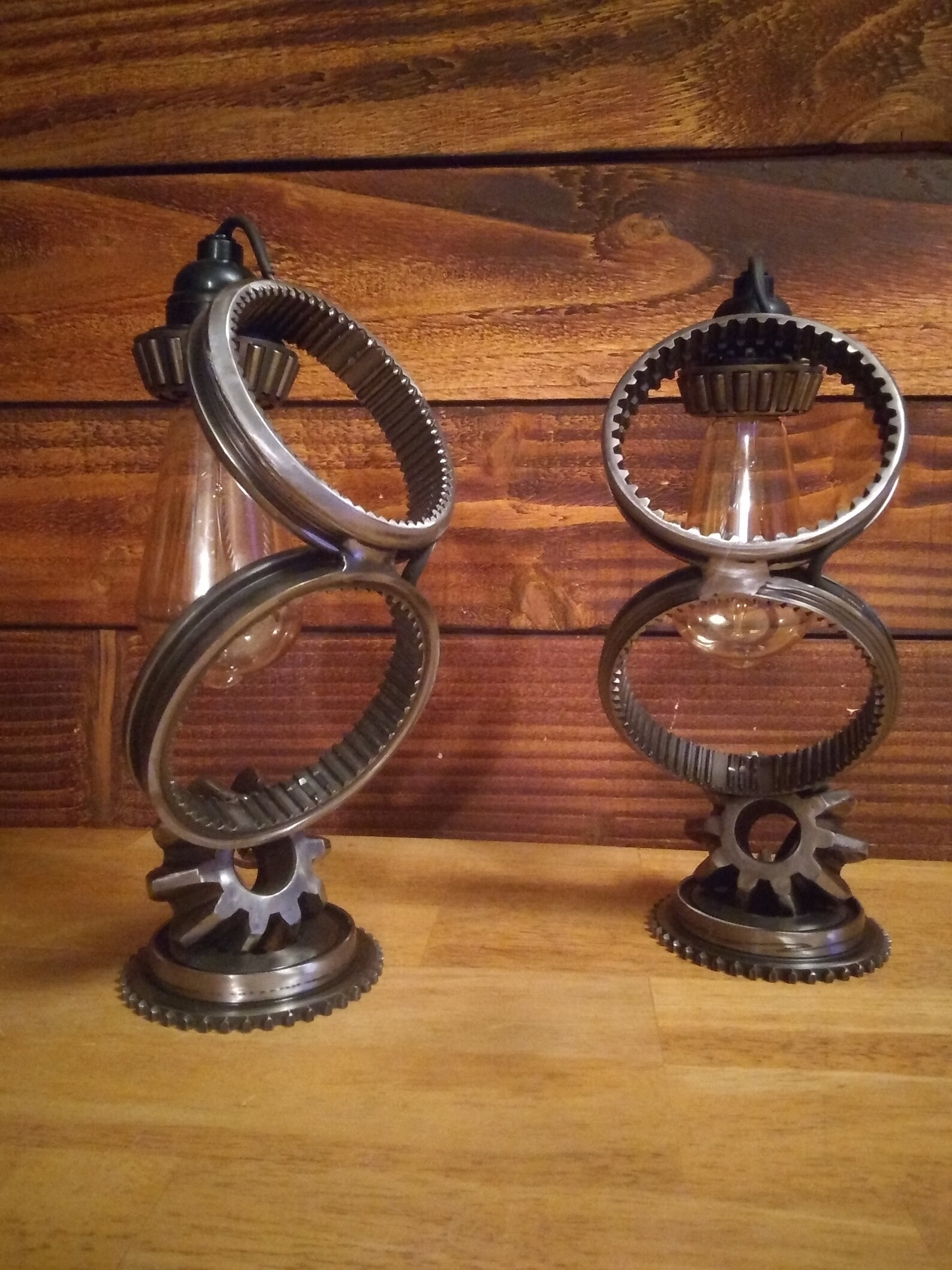 Custom Steel Steampunk Gear Lamp Set - Etsy