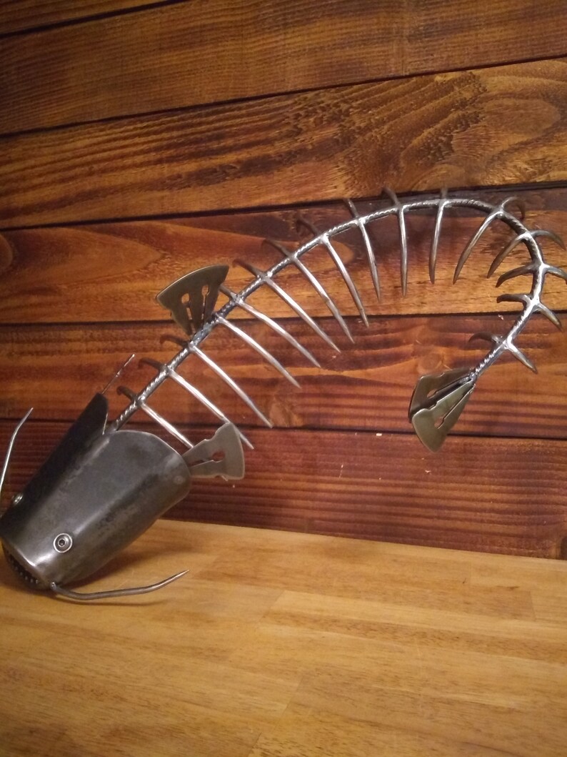 Custom Steel Skeletal Catfish Sculpure Art - Etsy
