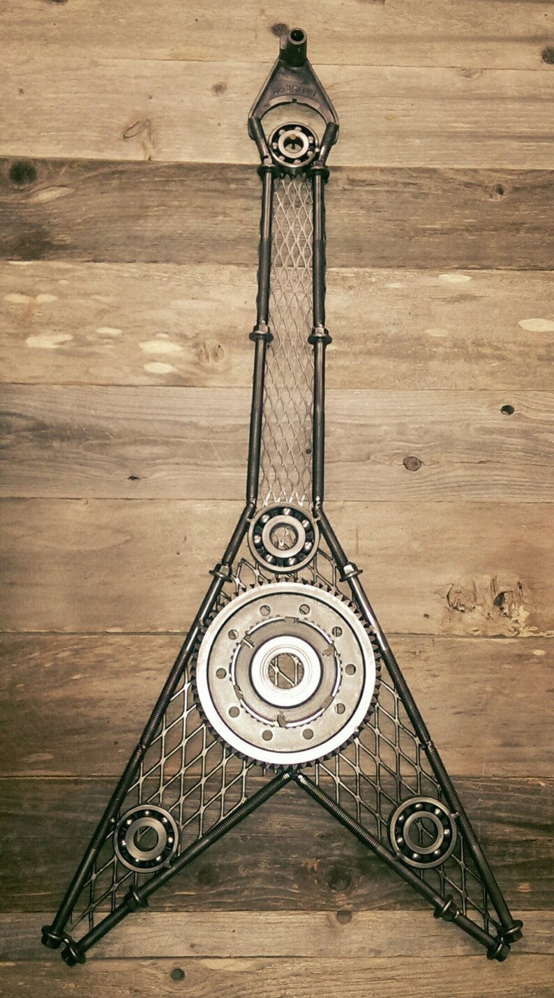 Custom Steel Flying V Guitar Art - Etsy