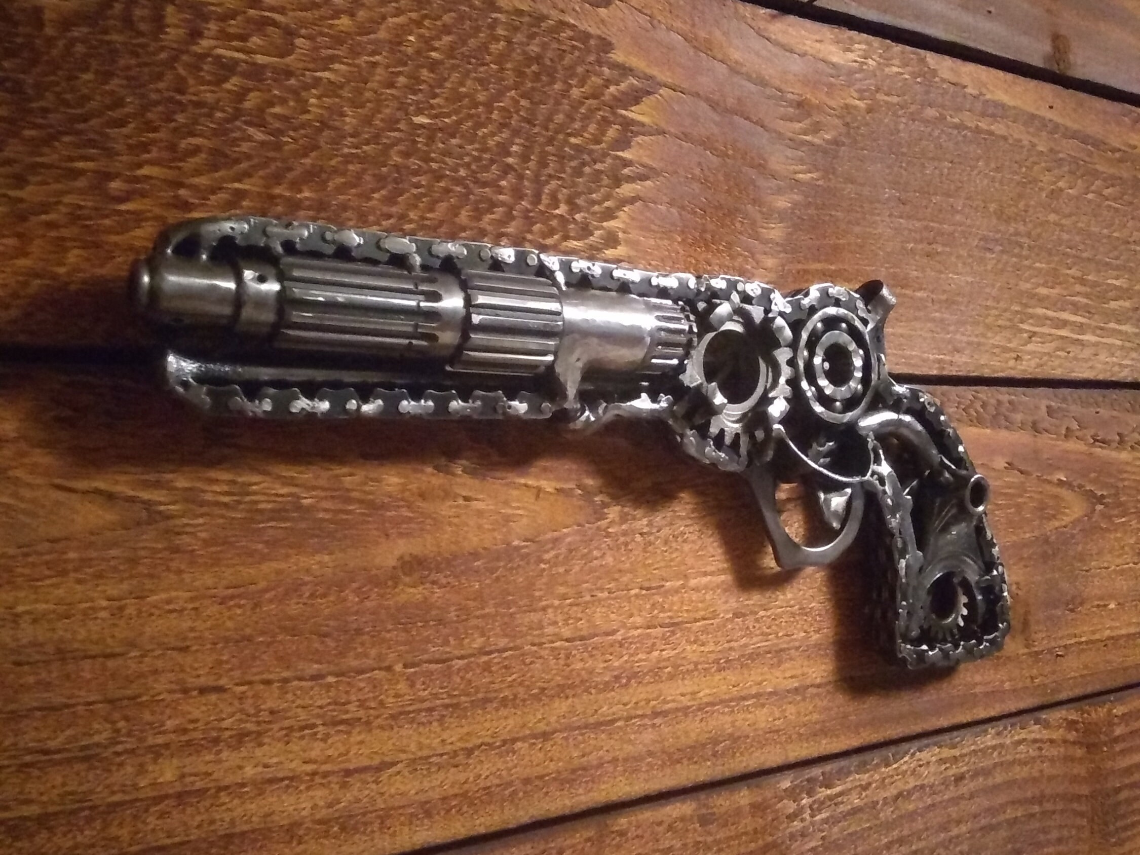 Custom Rustic Steampunk Steel Pistol Decor - Etsy