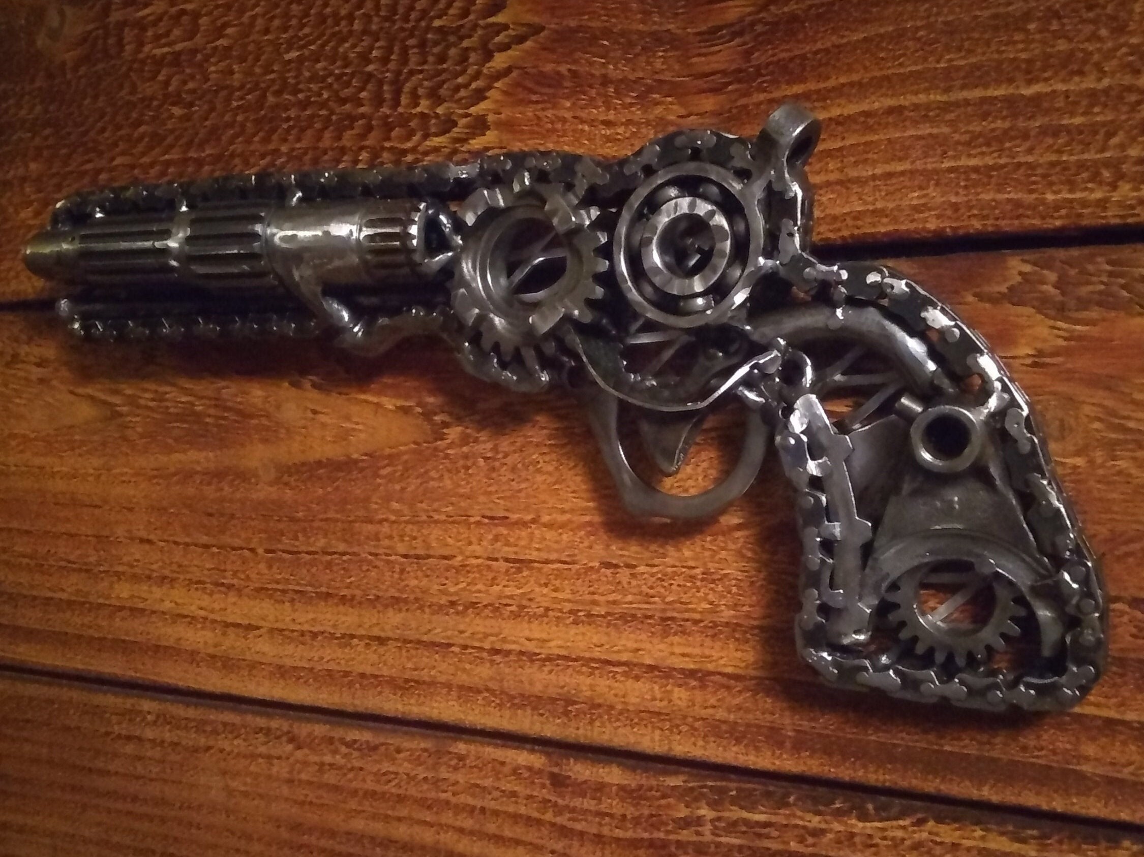 Custom Rustic Steampunk Steel Pistol Decor - Etsy