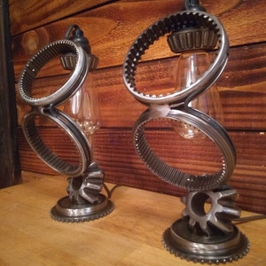 Custom Steel Steampunk Gear Lamp Set - Etsy
