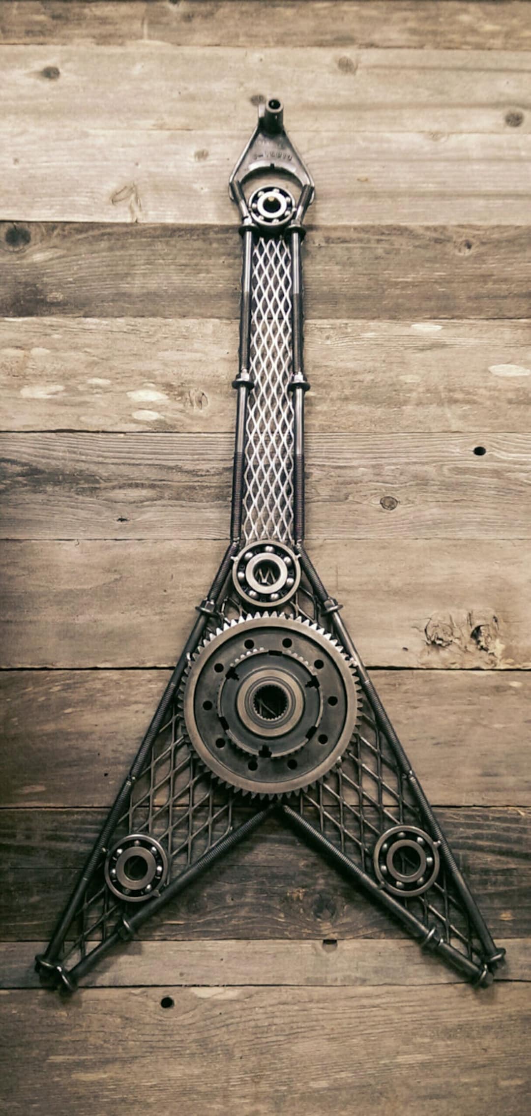 Custom Steel Flying V Guitar Art - Etsy
