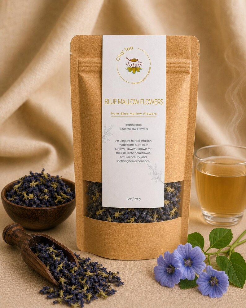Blue Mallow Flowers Tea, Dried Malva Sylvestris Flower, Loose Leaf ...