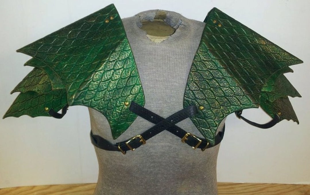 Leather Armor Dragon Scale Shoulders - Etsy