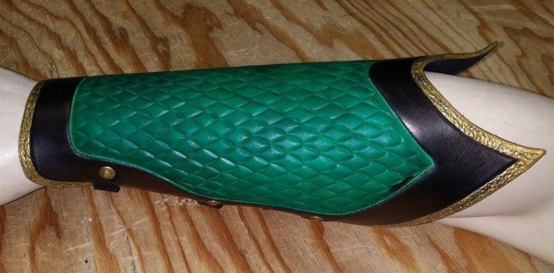 Leather Armor Dragon Scale Leather Bracers Dragonscale Bracers Dragon ...