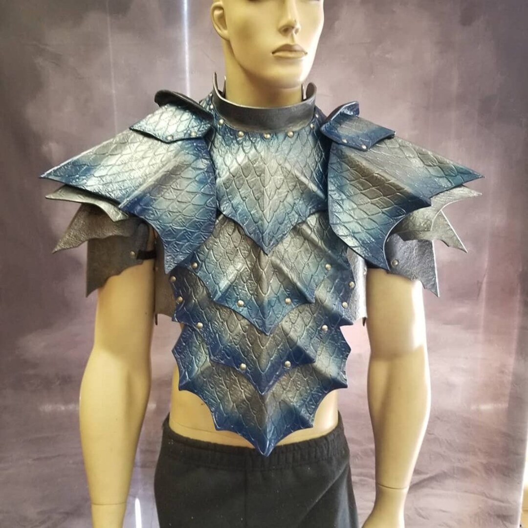 Leather Armor Dragon Scale Chest Back & Shoulders Dragonscale Armor ...