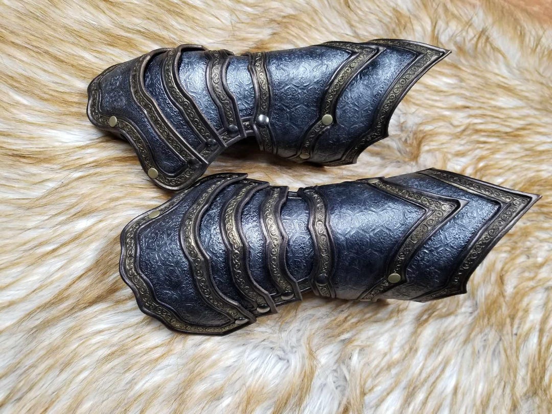 Leather Armor Gauntlets Leather Demi Gauntlets LARP Armor Cosplay Armor ...