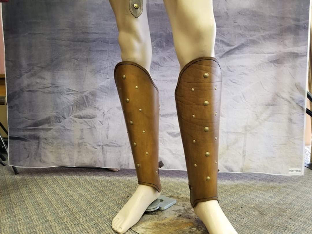 Leather Armor Leather Greaves Gladiator Greaves LARP Armor Cosplay ...