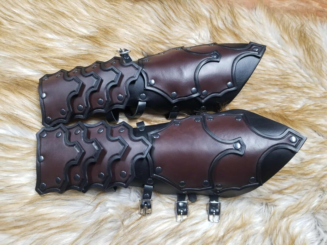 Custom Leather Armor Gauntlets: Barbarian, Viking, LARP Cosplay - Etsy