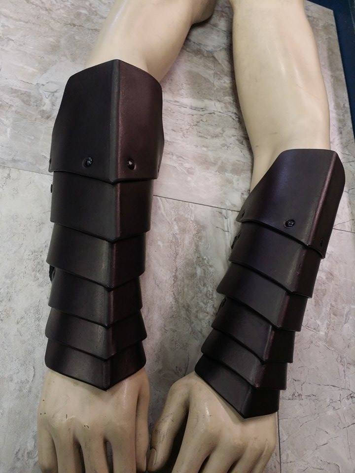 Leather Armor Scaled Leather Bracers | Etsy