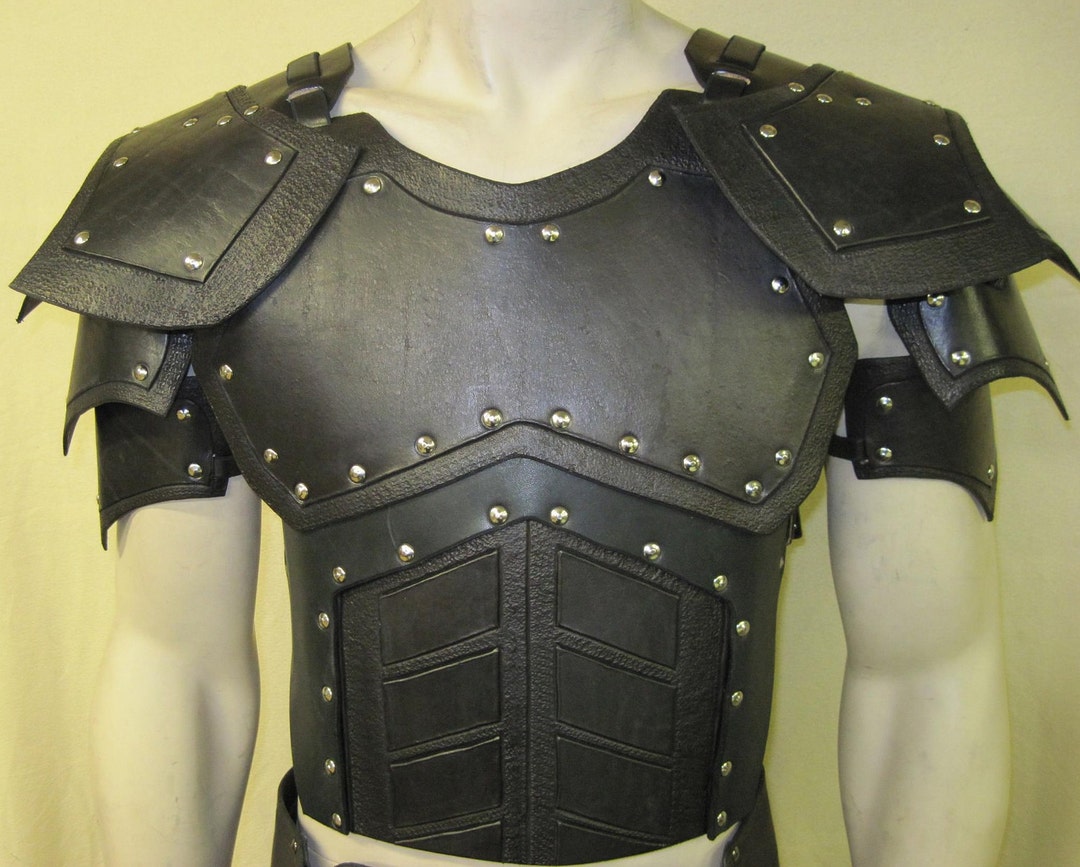Leather Armor Chest Back & Shoulders Medieval Cuirass Breastplate Cosplay Armor LARP Armor ...