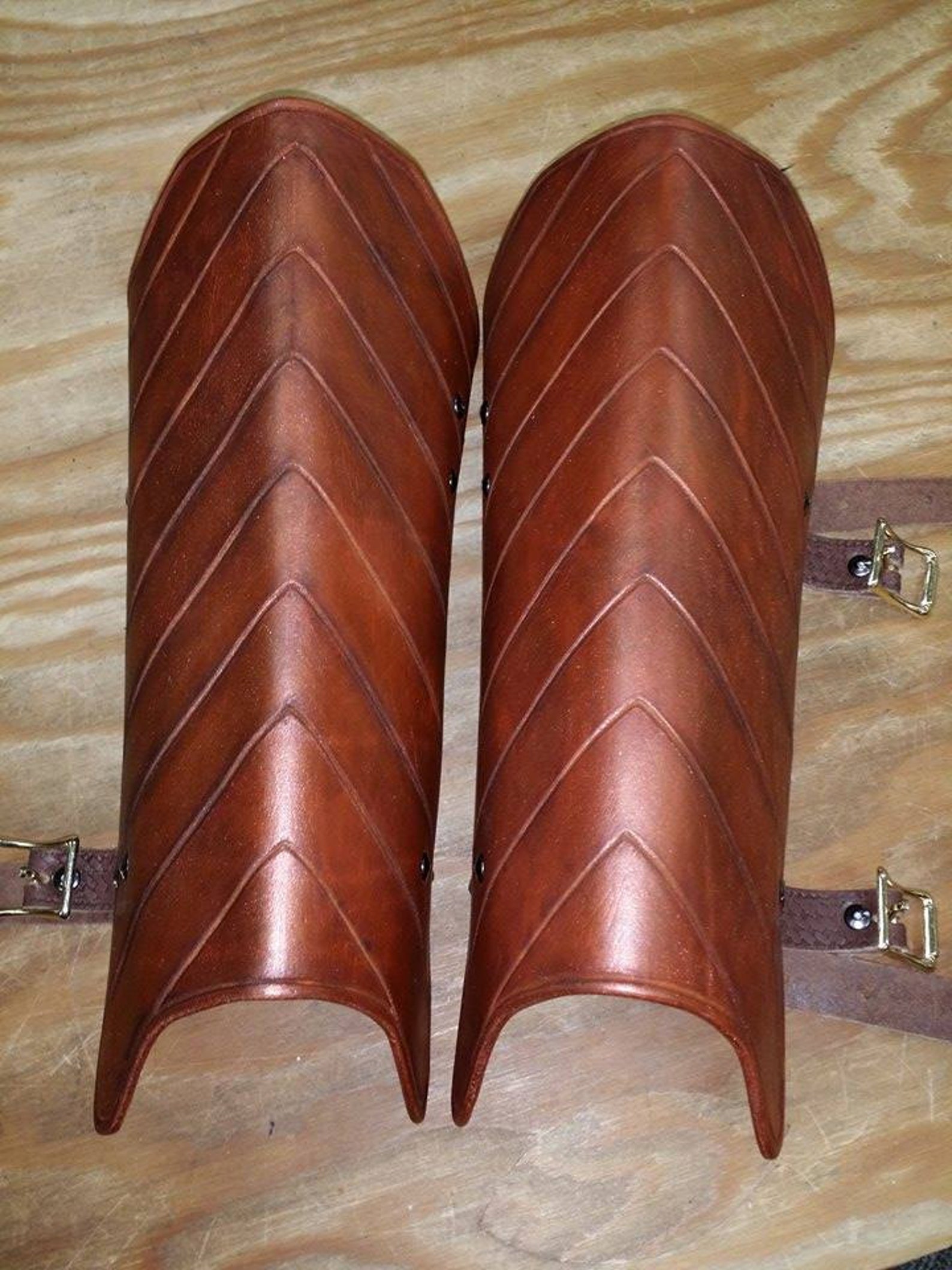 Leather Armor Warrior Greaves | Etsy