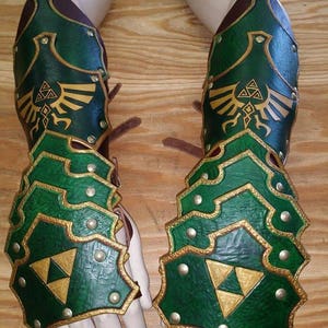 Leather Armor Hylian Gauntlets Link Gauntlets Leather Gauntlets LARP ...