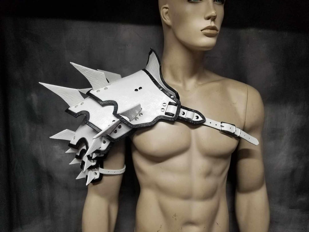 Spiked Barbarian Leather Shoulder Armor Leather Armor Spaulder Leather ...