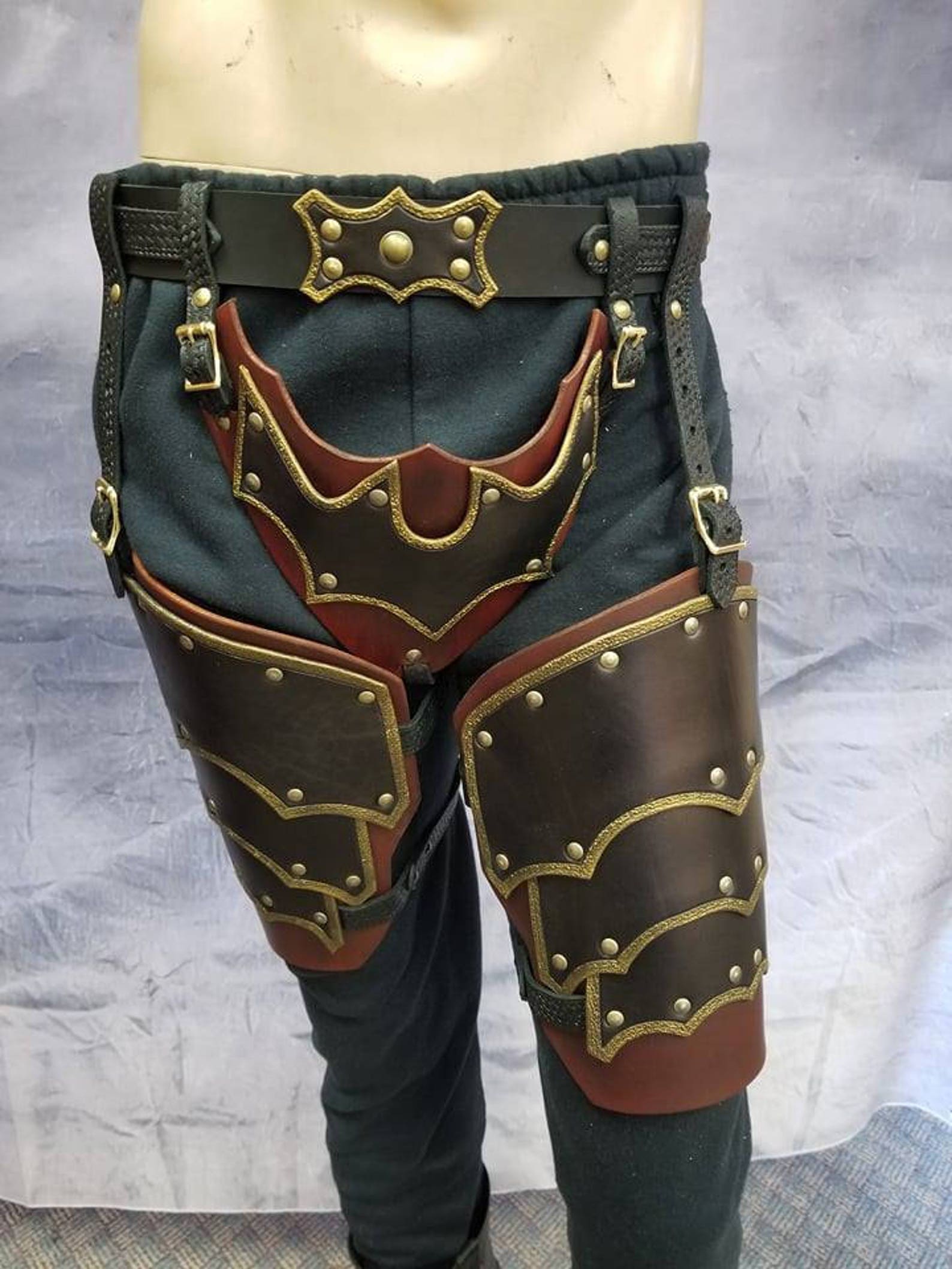 Leather Armor Ornate Gothic Cuisses and Cod Piece | Etsy