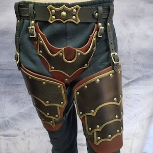 Leather Armor Ornate Gothic Cuisses and Cod Piece - Etsy