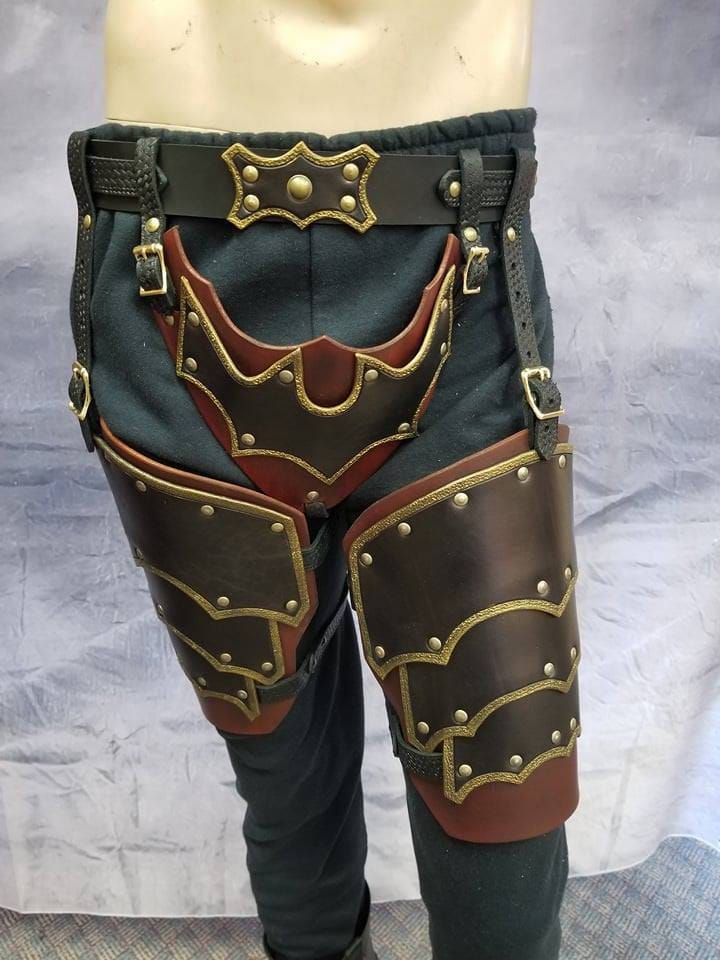 Leather Armor Ornate Gothic Cuisses and Cod Piece | Etsy