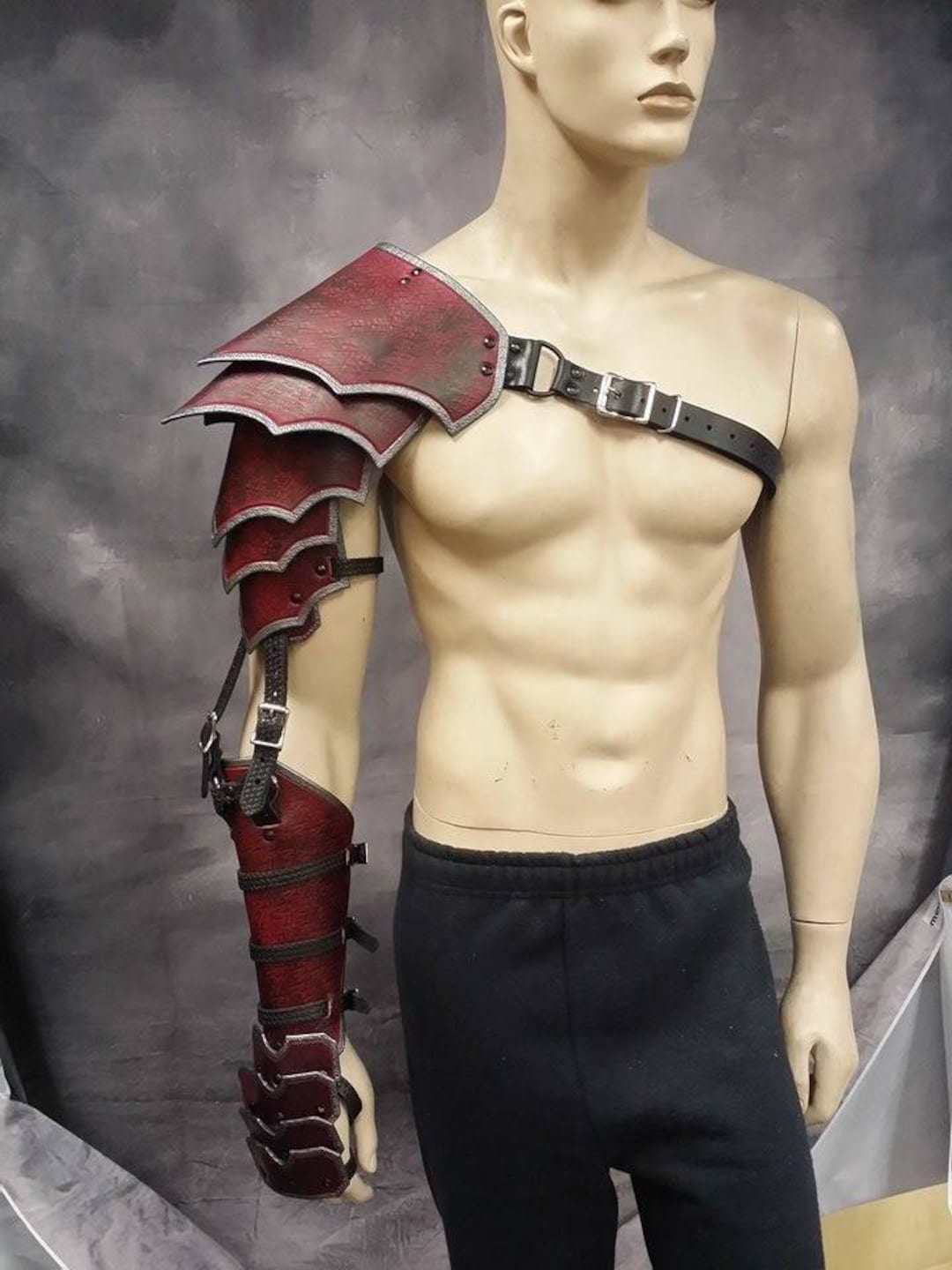 Full Arm Leather Shoulder Armor Leather Armor Spaulder Pauldron LARP ...