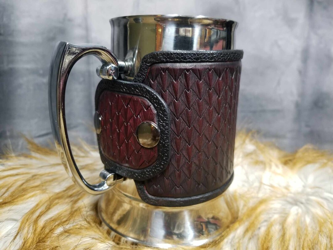 Dragonscale Leather Wrapped Tankard Leather Wrapped Mug LARP Ren Faire ...