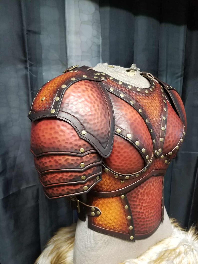 Custom Leather Armor Chest Back & Shoulders: Shield Maiden Cuirass ...