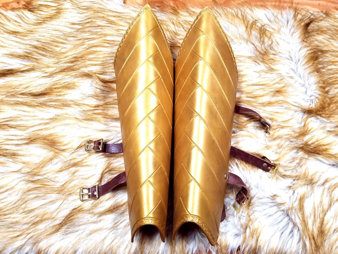 Leather Armor High Elven Leather Greaves Elf Greaves LARP Armor Cosplay ...