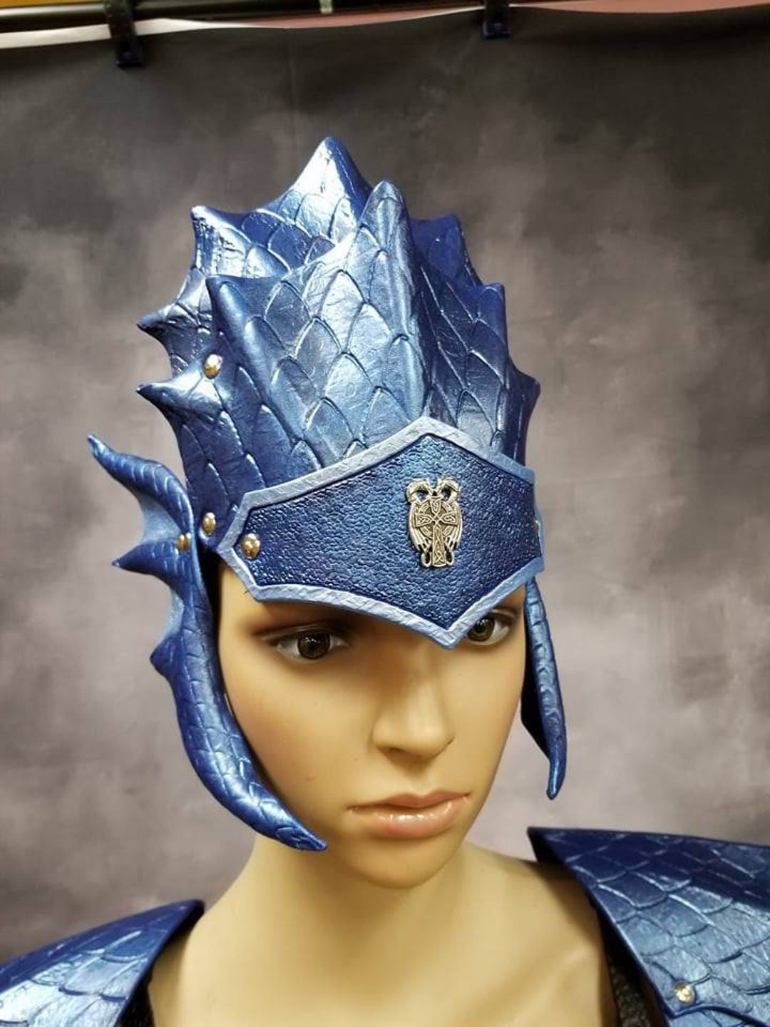 Custom Leather Dragonscale Helmet: LARP Cosplay Armor - Etsy