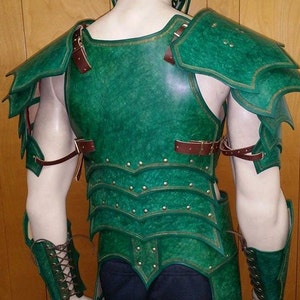 Leather Armor Elven Chest Back & Shoulders - Etsy