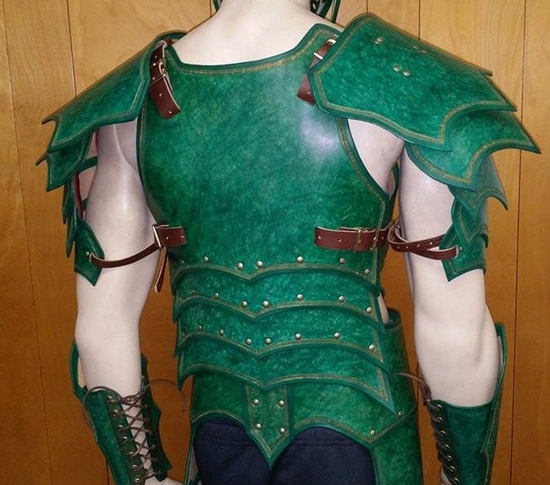 Leather Armor Elven Chest Back & Shoulders - Etsy