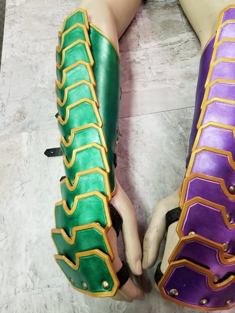 Leather Armor Plated Gauntlets - Etsy