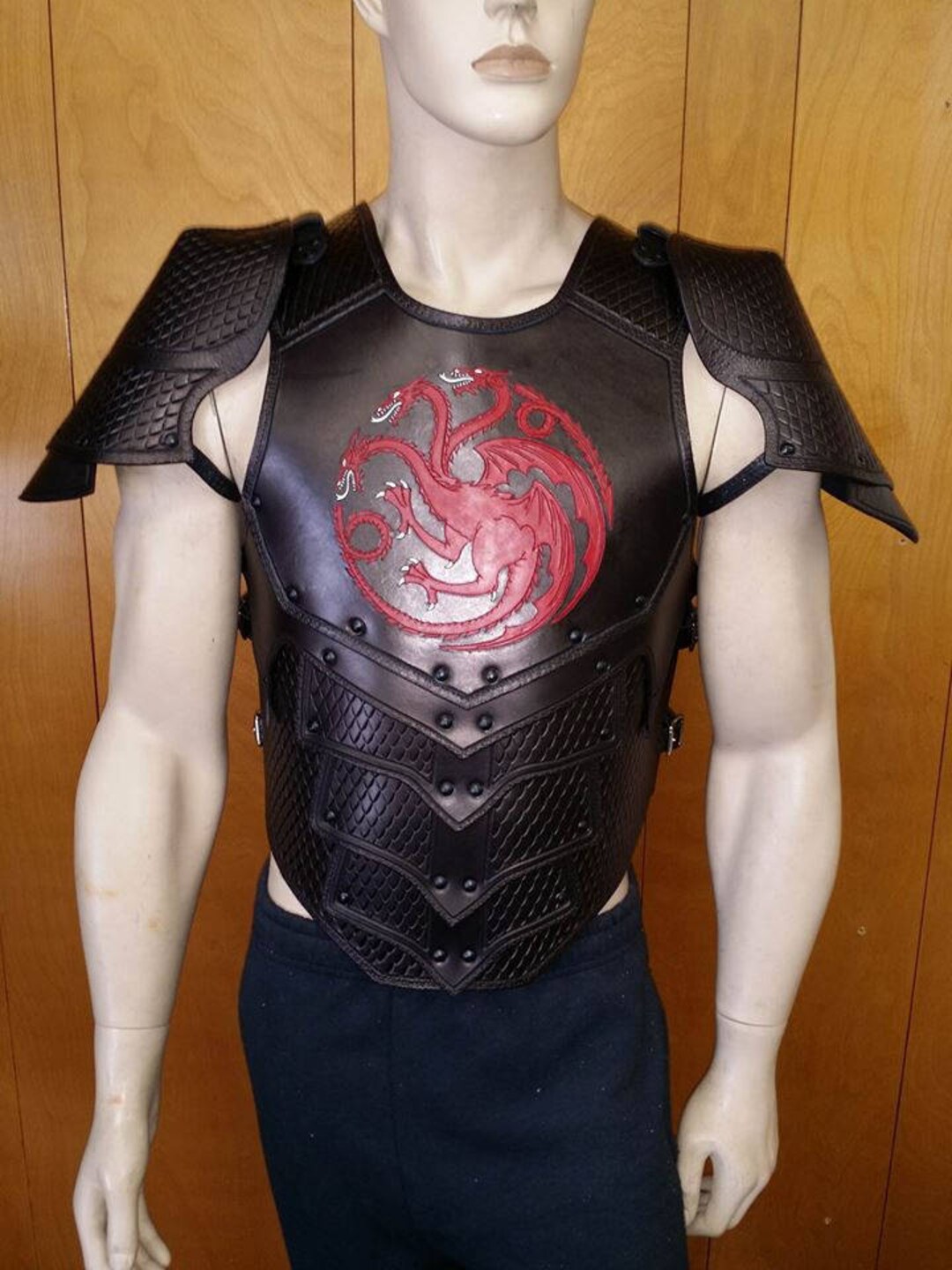 Leather Armor Dragon Scale Chest Back & Shoulders W Your Graphic ...