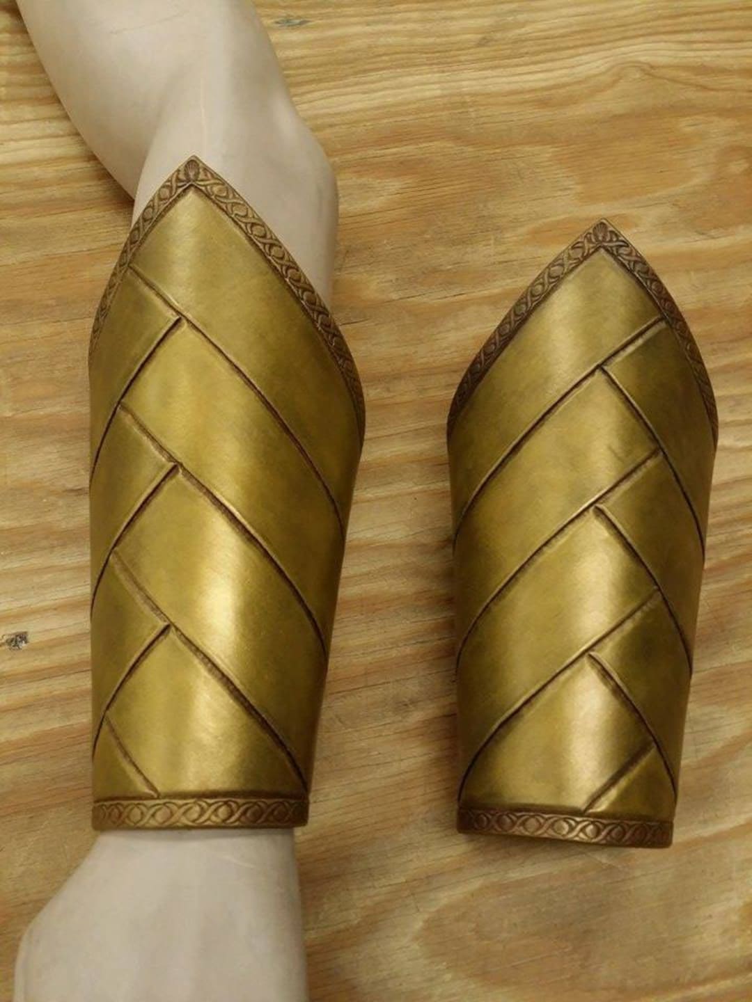 Handcrafted Leather Elven Bracers: Custom LARP Cosplay Armor - Etsy