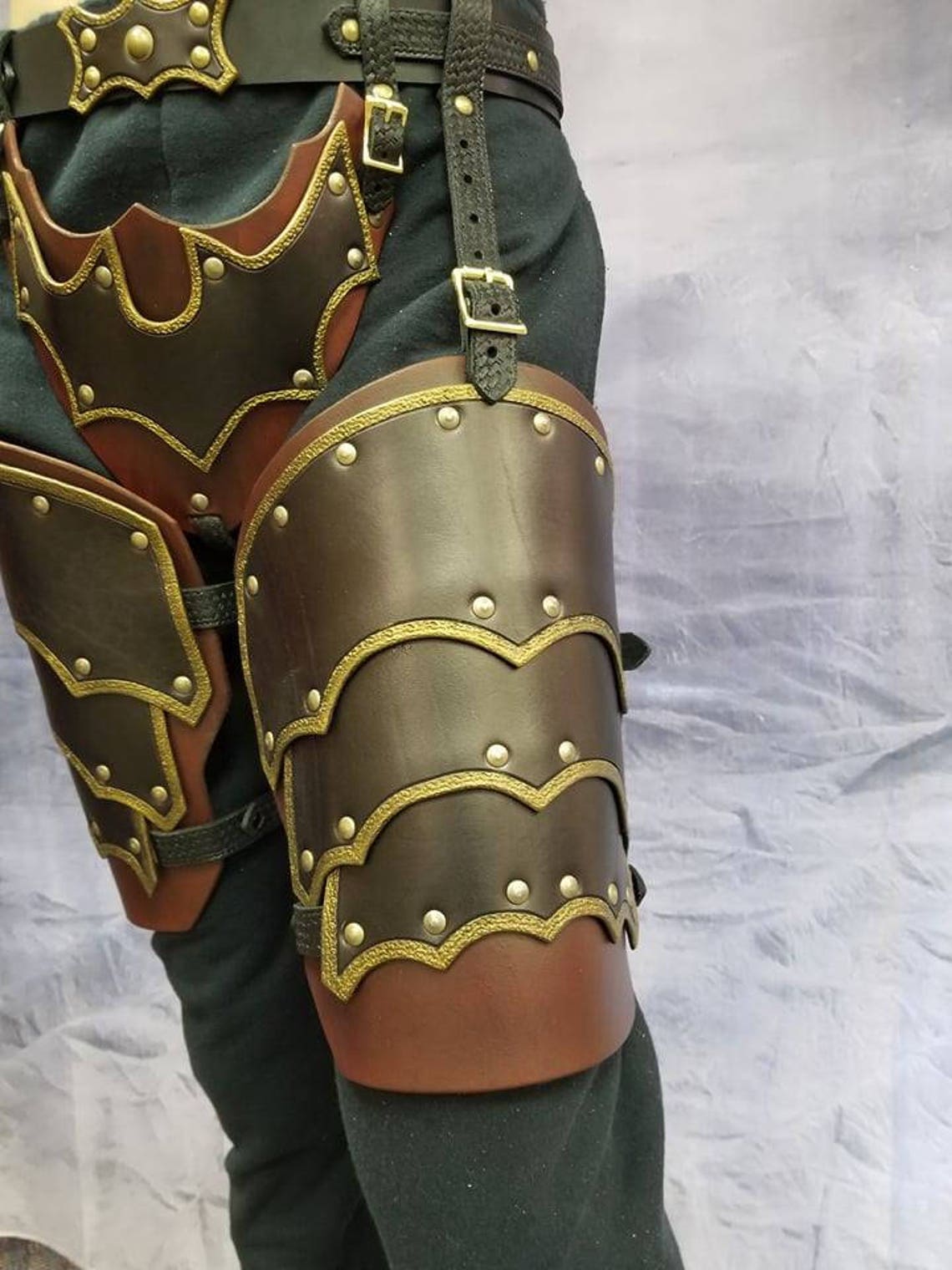 Leather Armor Ornate Gothic Cuisses and Cod Piece | Etsy