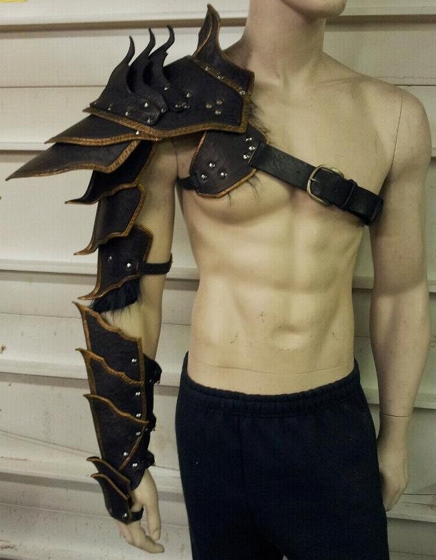 Leather Armor Barbarian Full Arm - Etsy